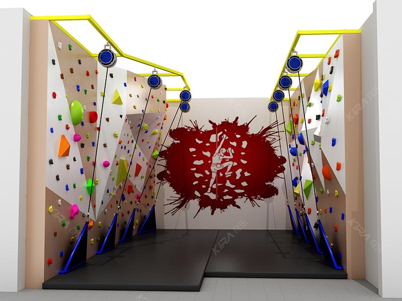 Best quality fun climbing wall custom style with safety equipment