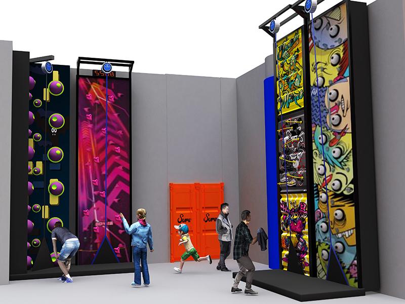 Environmental protection playground childrens climbing wall for theme park